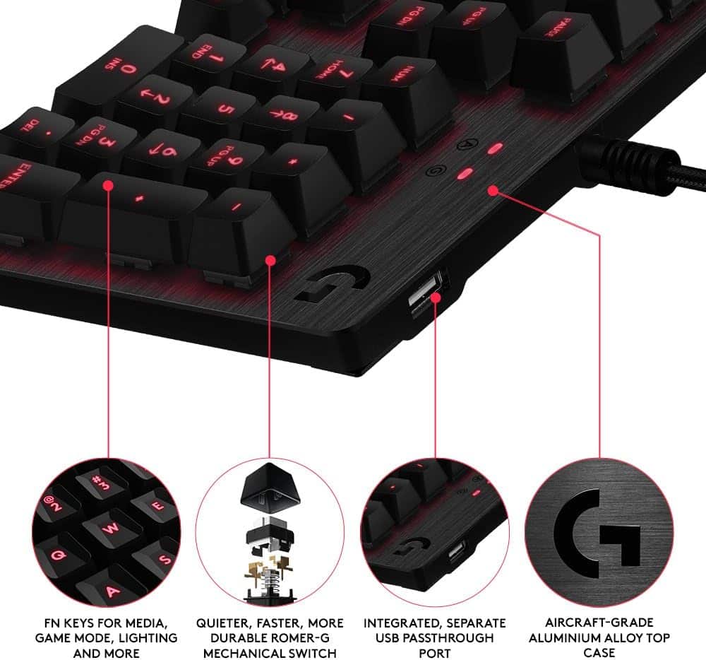 Logitech G413 Mechanical Gaming Keyboard - US International Layout ...